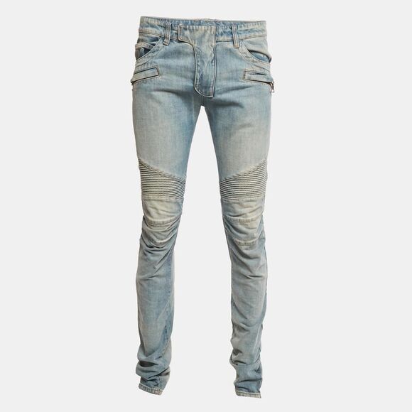 Balmain | Pants | Balmain Blue Denim Slim Fit Jeans Mwaist 33 | Poshmark